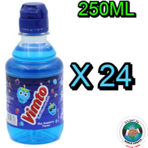 VIMTO BLUE RASPBERRY FLAVOUR 24 PCS 250 ML - World Sweets Central Marketing
